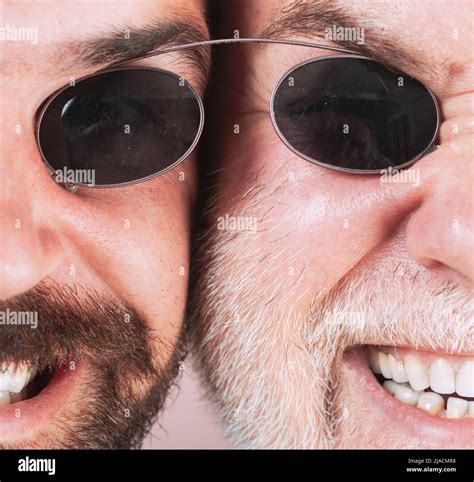 Glasses For Men Two Beardeds Middle Aged Mans Wearing Glasses Looking At Camera With A Serious