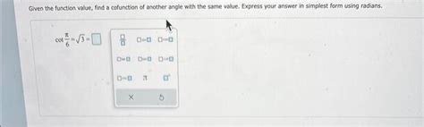 solved given the function value find a cofunction of