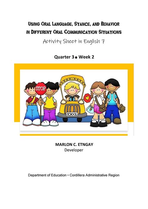 engl 7 q3 w2 using oral language stance and behavior in different