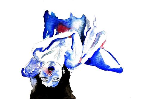 Sensual Blue Watercolor Print Erotic Lovers Art Etsy