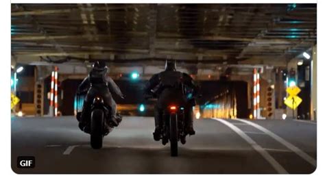 익스트림무비 더 배트맨 시카고 촬영 모습 오토바이 탄 배트맨 캣우먼