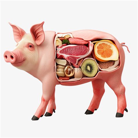 猪词汇身体部位图解素材图片免费下载 千库网