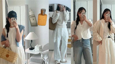 Ootd Vlog 봄에는 화이트룩이지 🤍한올스텝어라운드eet 등 봄여름 향수 추천퍼퓸드말리🧡 에프에프 컬렉티브 조명 50일 아기 셀프촬영👼🏻