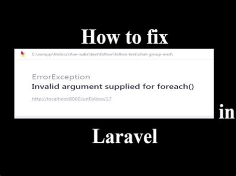 How To Fix Invalid Argument Supplied For Foreach In Laravel YouTube