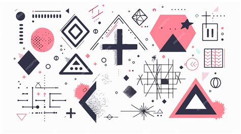A Collection Of Abstract Designs Including Geometric Shapes Geometric Shapes And Geometric