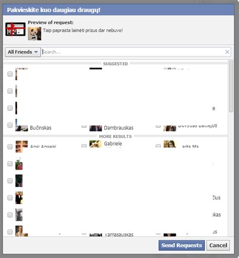 Javascript How To Customize Invite Friends Dialog Send Lives In