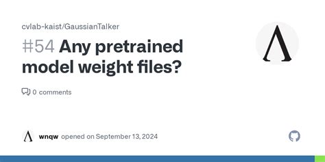 Any Pretrained Model Weight Files Issue Cvlab Kaist Gaussiantalker Github