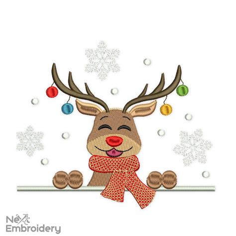 Christmas Deer Embroidery Designs Nextembroidery