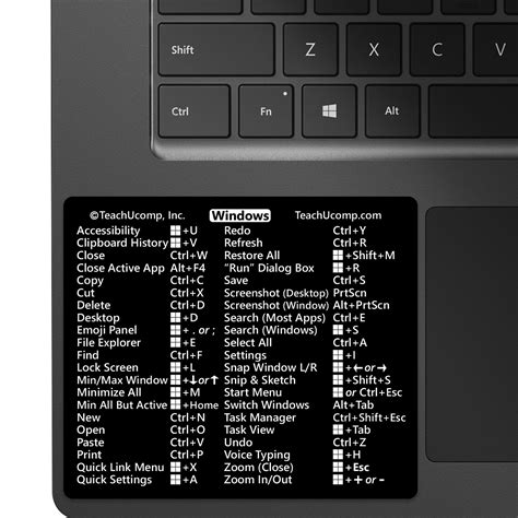 Windows 11 And 10 Keyboard Shortcuts Sticker Teachucomp Inc
