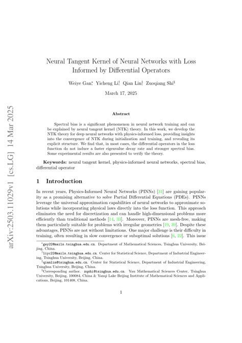 Pdf Neural Tangent Kernel Of Neural Networks With Loss Informed By
