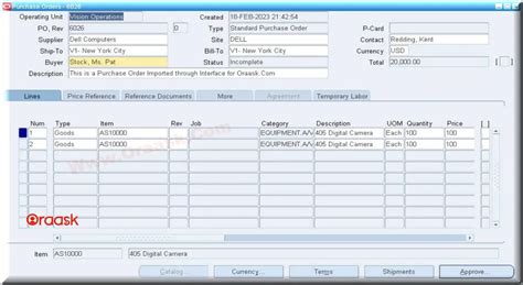 create po using po open interface podi in oracle apps r12 oraask