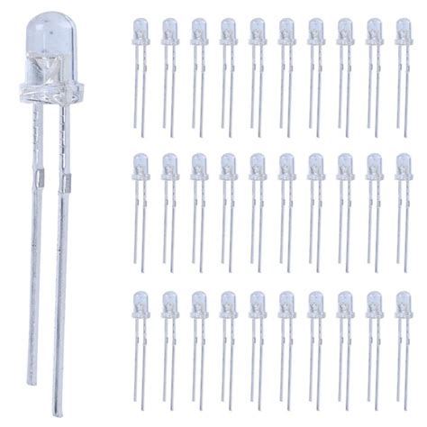 80 Pieces 3mm White Led Lamp Light Emitting Diode Dc 2 5v 3v Daraz Pk