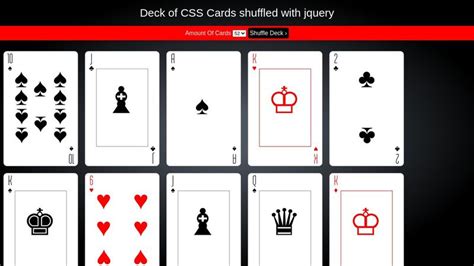 Deck Of Css Playing Cards With Shuffling