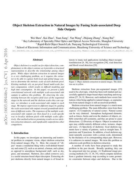 Pdf Object Skeleton Extraction In Natural Images By Fusing Scale Associated Deep Side Outputs