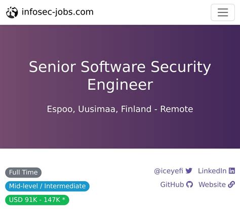 Hiring Senior Software Security Engineer Remote Rinfosecjobs