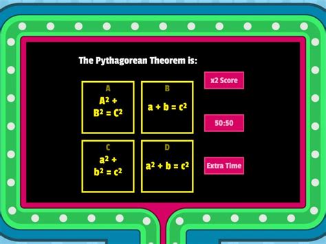 Introduction Of Pythagorean Theorem Gameshow Quiz