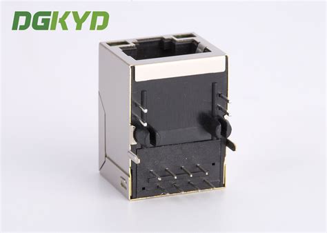 Single Port Shielded Integrated Transformer Modular Jack Rj45 For Telecom Transmitter Rj45 With
