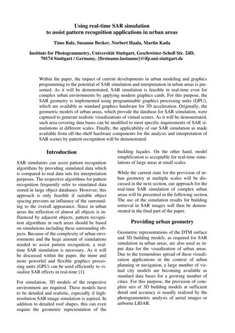 Pdf Using Real Time Sar Simulation To Assist Pattern Recognition