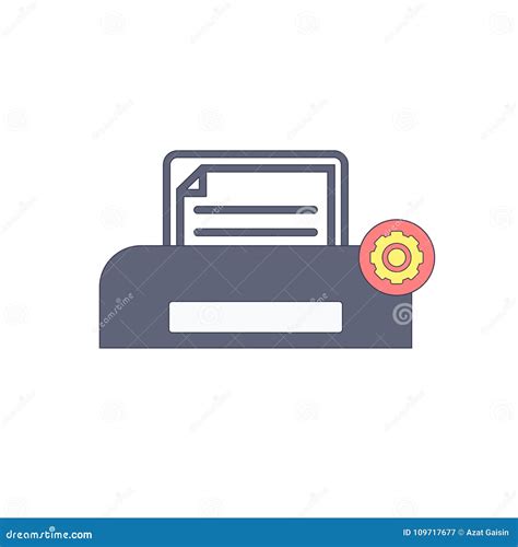 Document Paper Print Printer Printing Settings Icon Stock Vector Illustration Of Internet