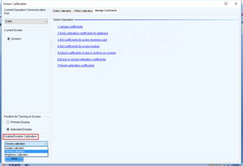 Enable Or Disable Calibration Shenzhen Verypixel Optoelectronics Co Ltd