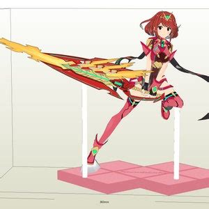 Xenoblade 2 Pyra Papercraft Figure Digital PDF Template DIY A4 1 6 Figure Etsy