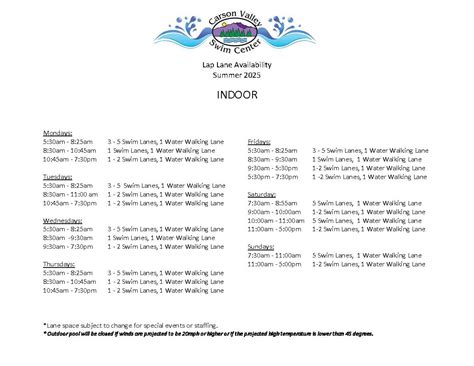 Pool Availability And Lifeguard Positions In Minden Nv Carson Valley