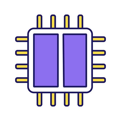 Dual Core Processor Color Icon X2 Microprocessor Microchip Chipset Cpu Central Processing