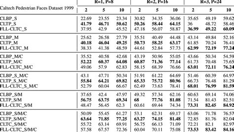 Classification Accuracy On Caltech Pedestrian Faces Dataset 1999