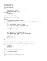 Inheritance Cpp Include Iostream Using Namespace Std Class Parallelogram Public Void Set