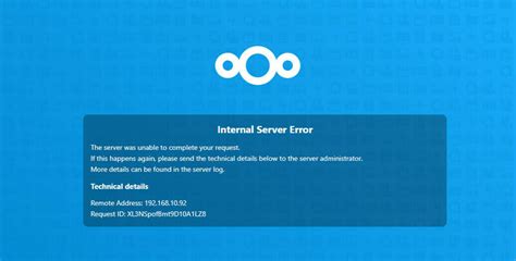 Internal Server Error After Installing Nextcloud Cloud Computing