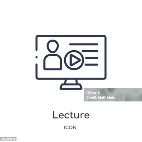 E러닝 및 교육 개요 컬렉션의 선형 강의 아이콘 얇은 라인 강의 벡터 흰색 배경에 고립 강의 유행 그림 교사 교육 관련 직업에 대한 스톡 벡터 아트 및 기타 이미지 Istock