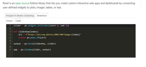 Code Example On Home Page Cannot Run Issue Holoviz Panel GitHub
