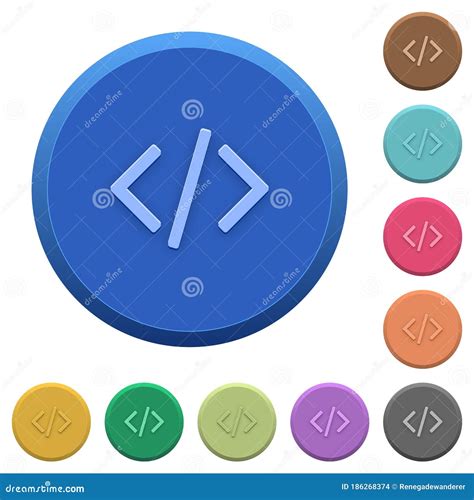 Embossed Programming Code Buttons Stock Vector Illustration Of