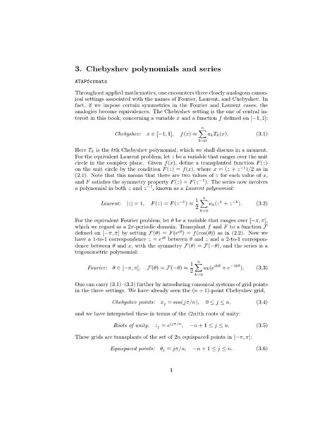 Chebyshev Polynomials And Series Pdf Polynomial Interpolation