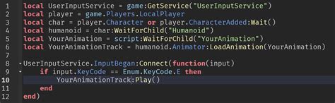 how to trigger an animation when pressing a button scripting support
