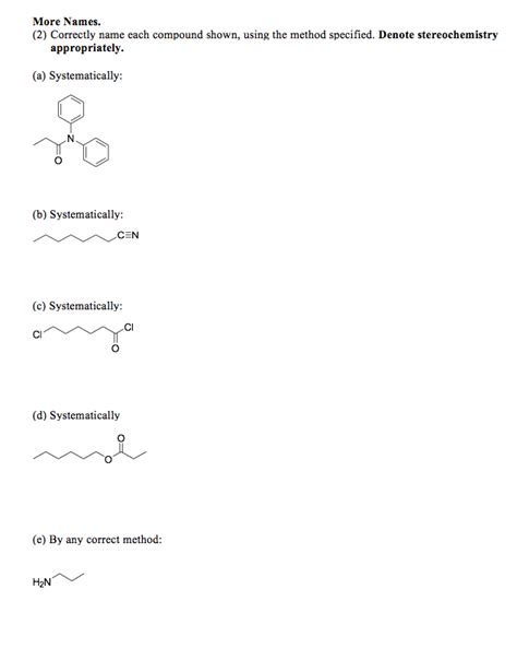 solved more names 2 correctly name each compound shown