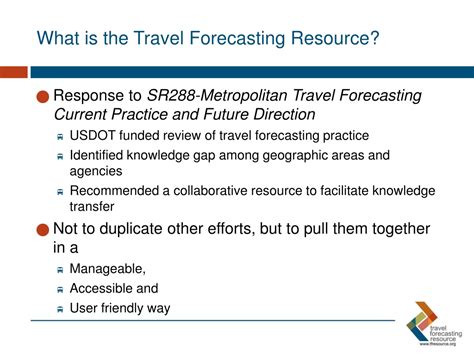 Ppt Travel Forecasting Resource Empowering Forecasting Community For