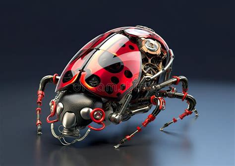 Ladybug Robot With The Technological Solutions Of The Future Stock