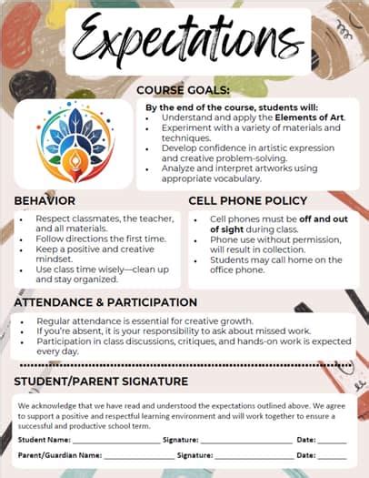 Art Class Syllabus And Expectations Fully Editable By Alima Newton Art Class Syllabus And Expectations Fully Editable By Alima Newton