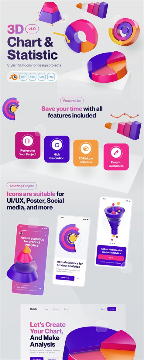 Charty Chart Bar And Statistics 3d Pack Templatemonster