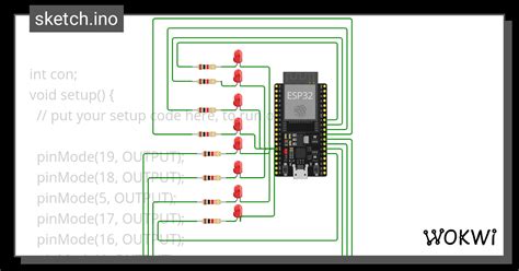 Secuencia De Leds 1ejercicio Wokwi Esp32 Stm32 Arduino Simulator