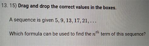 solved 13 15 drag and drop the correct values in the boxes a