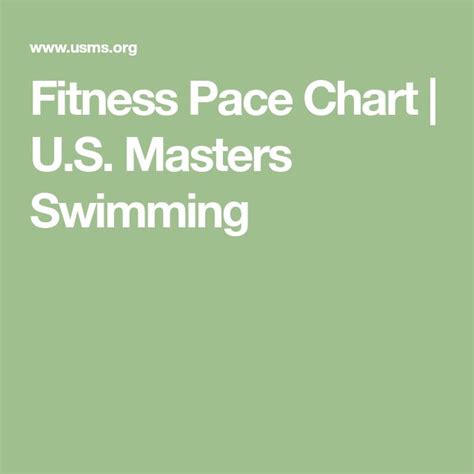 Fitness Pace Chart Us Masters Swimming Masters Swimming Swimming