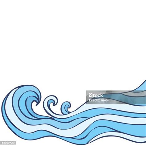 흰색 배경 벡터 그래픽 일러스트 레이 션 격리 개요 푸른 바다 파도 텍스트 위한 공간 장식 프레임 디자인 인사말 카드 청첩장 엽서 여행에 대 한 인쇄 일러스트레이션에 대한