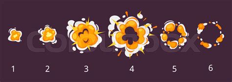 Explosion Frames For Animation Stock Vector Colourbox