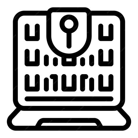 Premium Vector Laptop Displaying Password Protected Login Screen With Keyhole Icon