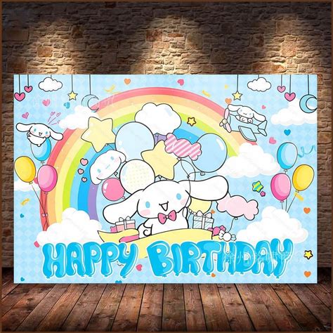 Kira Sanrio Layout Cinnamoroll Theme Cartoon Celebrate Party Photo Photography Backdrop