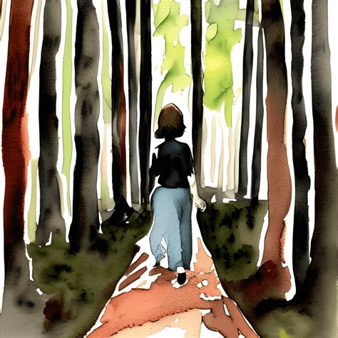 Sally Field Wandering Through A Path In The Woods Illustration Creative Fabrica