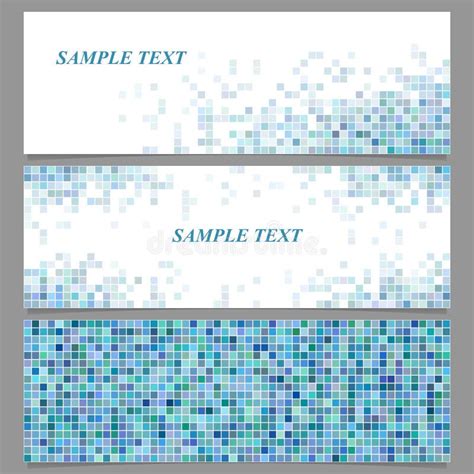Abstract Square Mosaic Banner Design Template Set Stock Vector Illustration Of Design