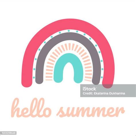 보헤미안 여름 휴가와 해변에서의 수상 스포츠 현대적인 글자가 새겨진 카드는 안녕하세요 여름입니다 배너 포스터 전단지를 위한 최소한의 라벨 디자인 벡터 그림 건강한 생활방식에